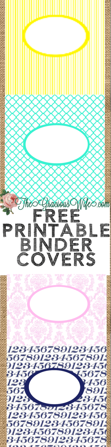 Free Printable Binder Covers - The Gracious Wife