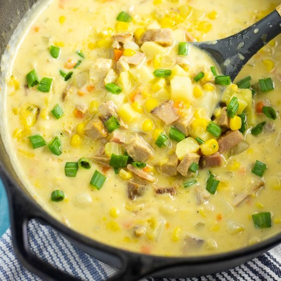 Cheesy Ham and Corn Chowder Recipe - The Gracious Wife