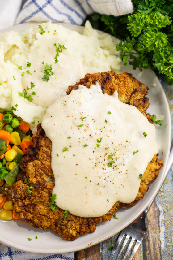 Southern Chicken Fried Steak with White Gravy - The Gracious Wife