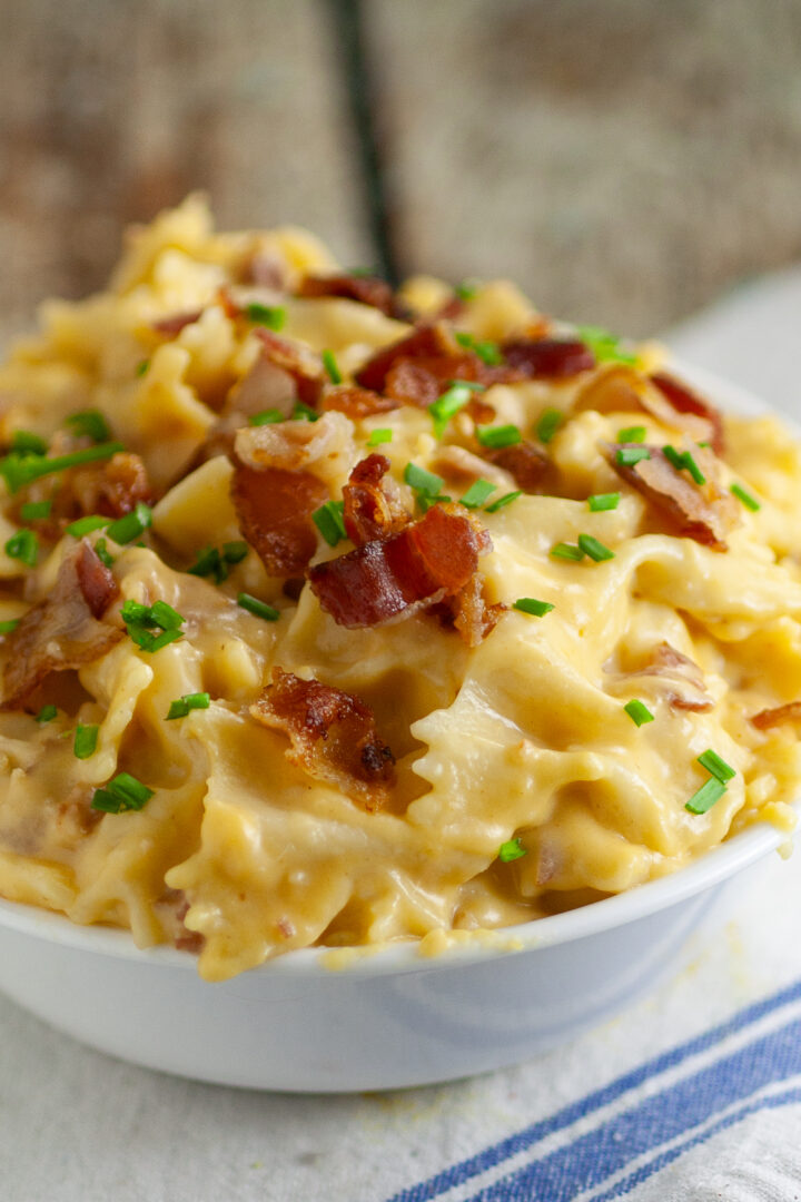 Bacon Cheddar Bow Ties Recipe | The Gracious Wife
