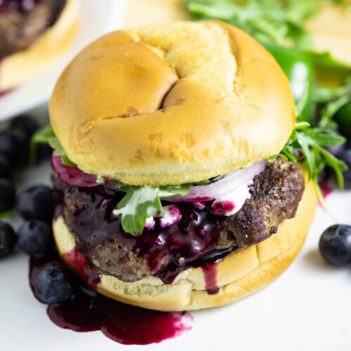 Spicy Blueberry Burgers Recipe - The Gracious Wife