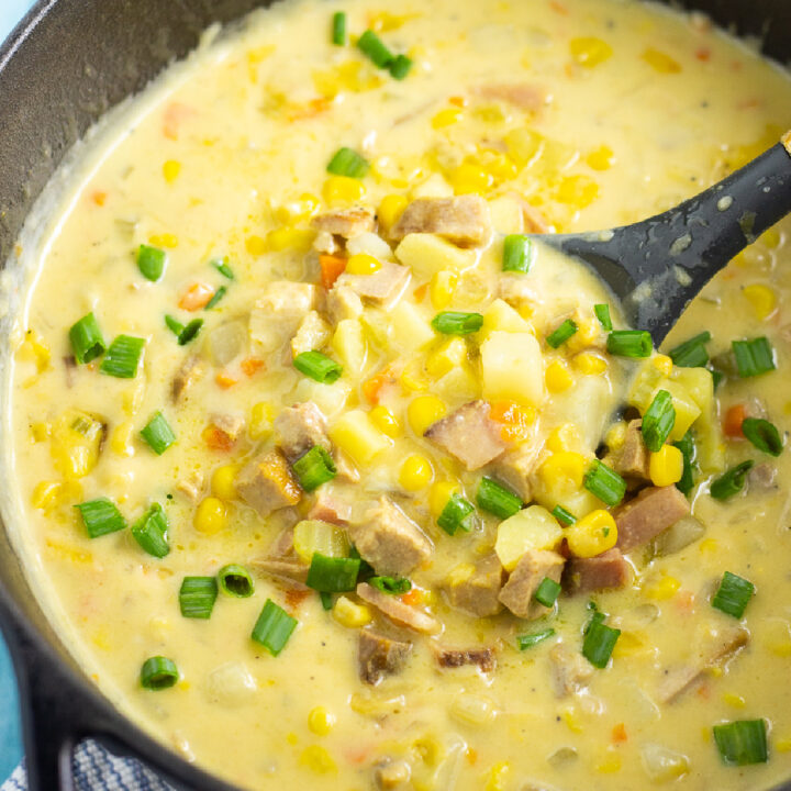 Cheesy Ham and Corn Chowder Recipe - The Gracious Wife