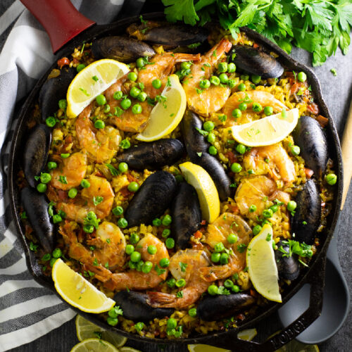 Spanish Seafood Paella - The Gracious Wife