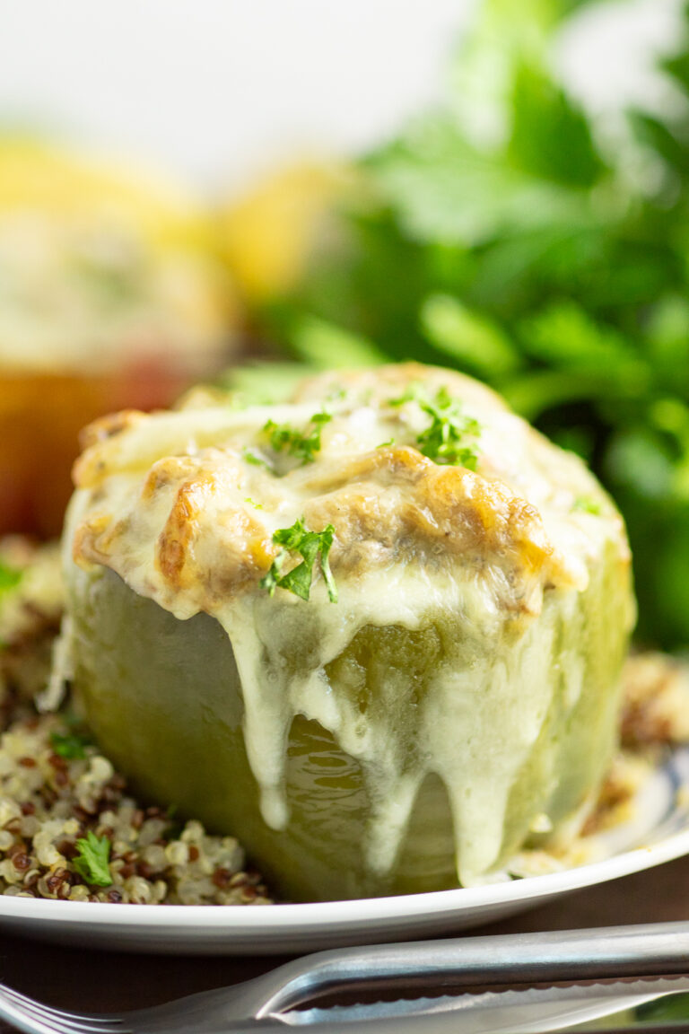 Philly Cheesesteak Stuffed Peppers - The Gracious Wife